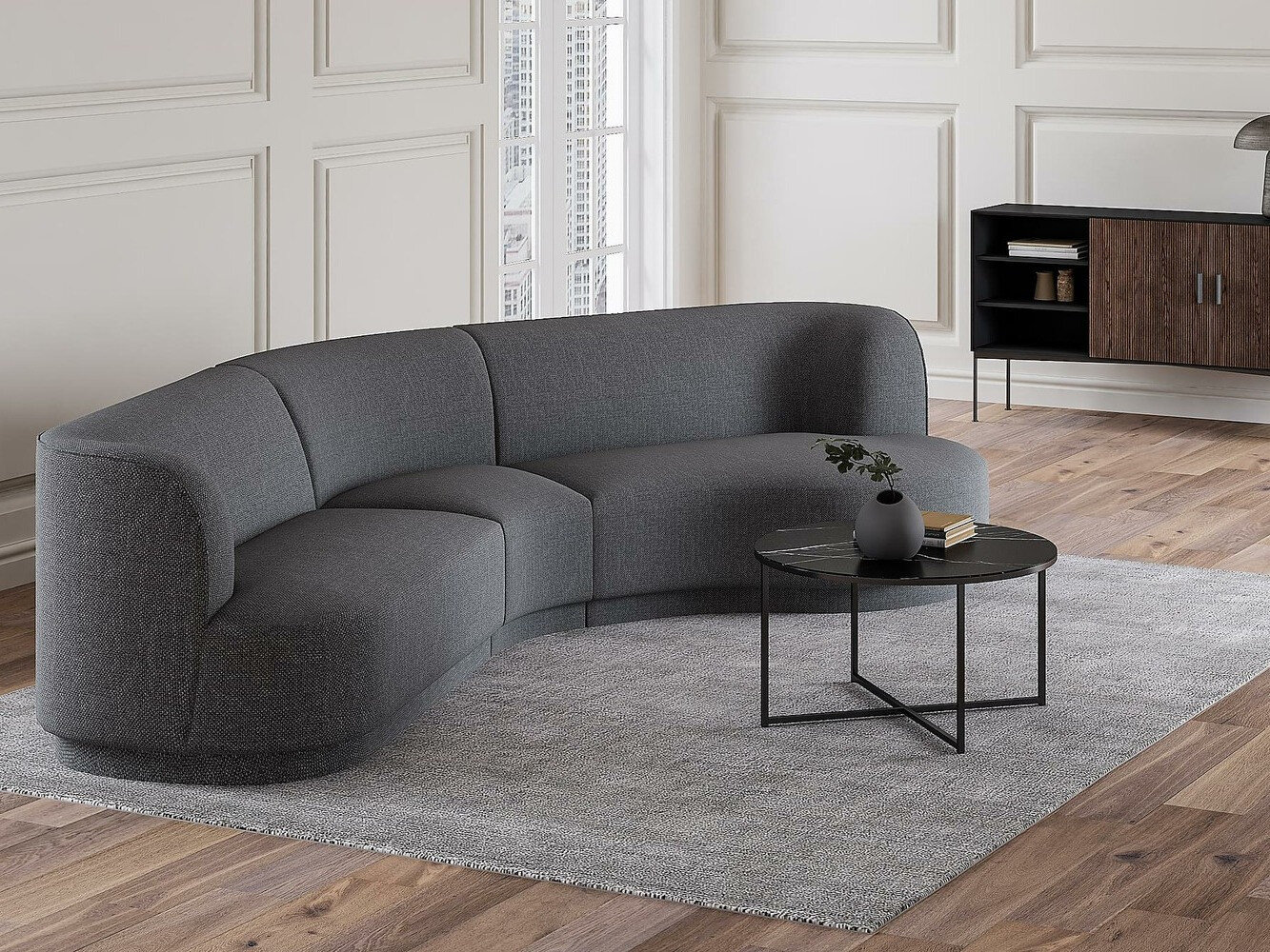 Sillón modular Riverton 713 (Gris oscuro) - Muebles de salón | Muebles.es