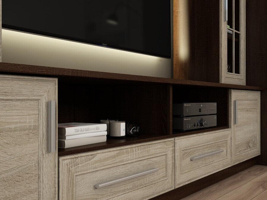 Módulo de salón Lexington 174 (Roble Sonoma + Roble Sonoma oscuro ...